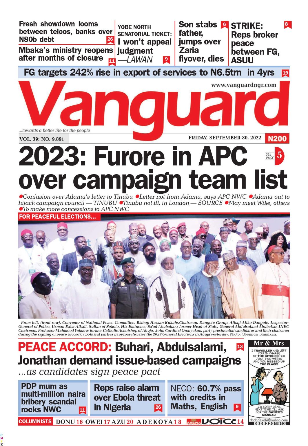 30 September 2022 – digitalpaper.vanguardngr.com
